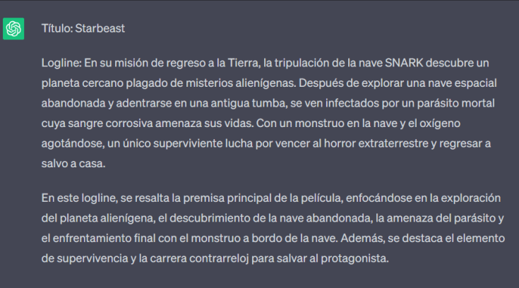 Escribiendo el logline de «Alien» con ChatGPT – Página a Página
